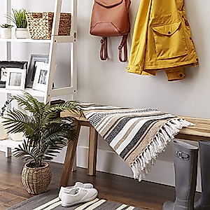DII Farmhouse Woven Throw, 50x60 with 3" Fringe, Stone, 1 Piece