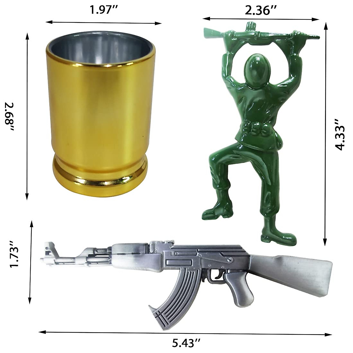 50 Cal Shot Glass,Army Men Bottle Opener,Army Gift for Men in Military,Green Army Bottle Opener,Sergeant Gifts Army,Army Themed Gifts,Shot Accessories Drinking,Cool Shot Glasses for Men