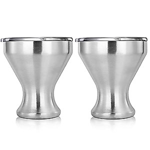 JILLMO Martini Glass, Insulated Stainless Steel Margarita Glass with Lid, Set of 2