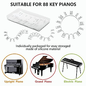 BMESSE The Alternative To Messy Piano Keyboard Stickers,No Glue,Easy Integral Installation With a Case (61)