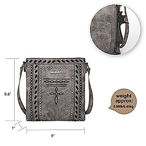 Montana West Whipstitch Collection Western Purses for Women Crossbody Bags Over Shoulder Purse MW1124G-9360GY+W