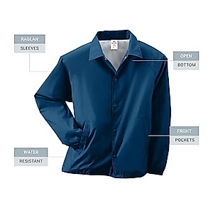 Augusta Sportswear mens Coach's Jacket/Lined Nylon coach s jacket lined, Navy, Medium US