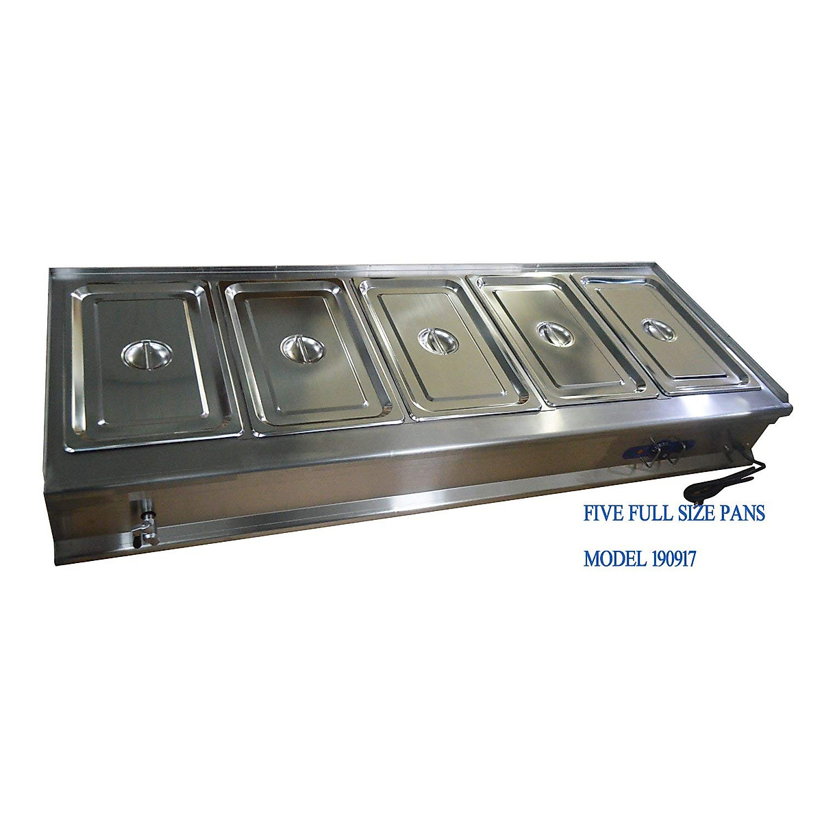 INTBUYING 5-Pan Restaurant Steam Table Bain-Marie Buffet Food Warmer