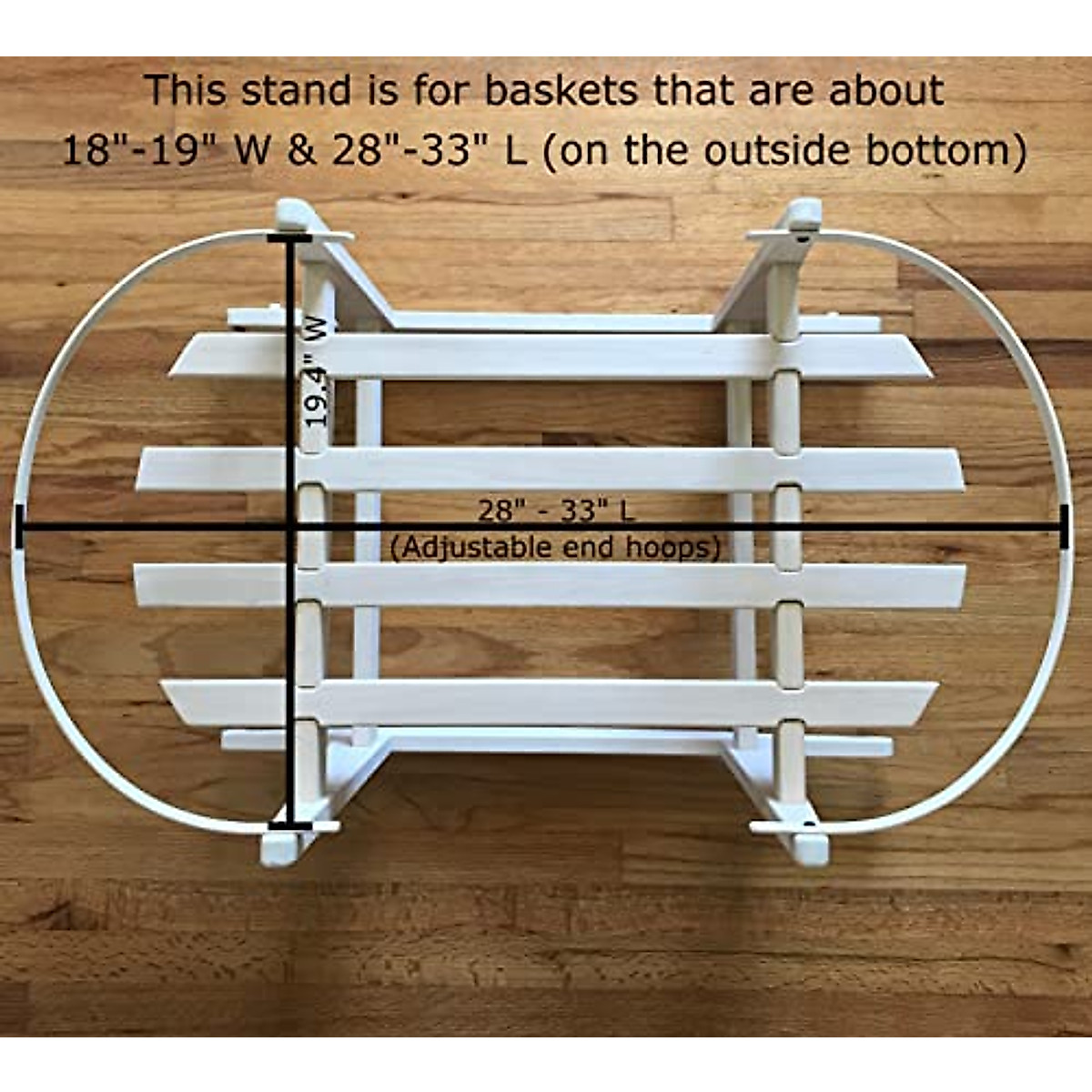 2 in 1 Natural Rocking Stand for Large Baskets (basket's Outside Bottom Width = 18.5" W) - with Brakes (Read All Product Details)