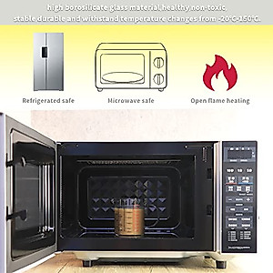 Ackers BORO3.3 Glass Measuring Cup-[Insulated handle | V-Shaped Spout]-Made of High Borosilicate Glass Measuring Cup for Kitchen or Restaurant, Easy to Read, 250 ML (8 Oz, 1 Cup)