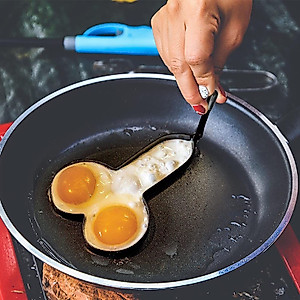 Tiydiygo 2PCS Funny Egg Fryer Mold Set, Egg Ring with Handle,Interesting Omelette Mold DIY Dine Food Making Tools for Breakfast Sandwich Biscuits Muffins Scones Bread