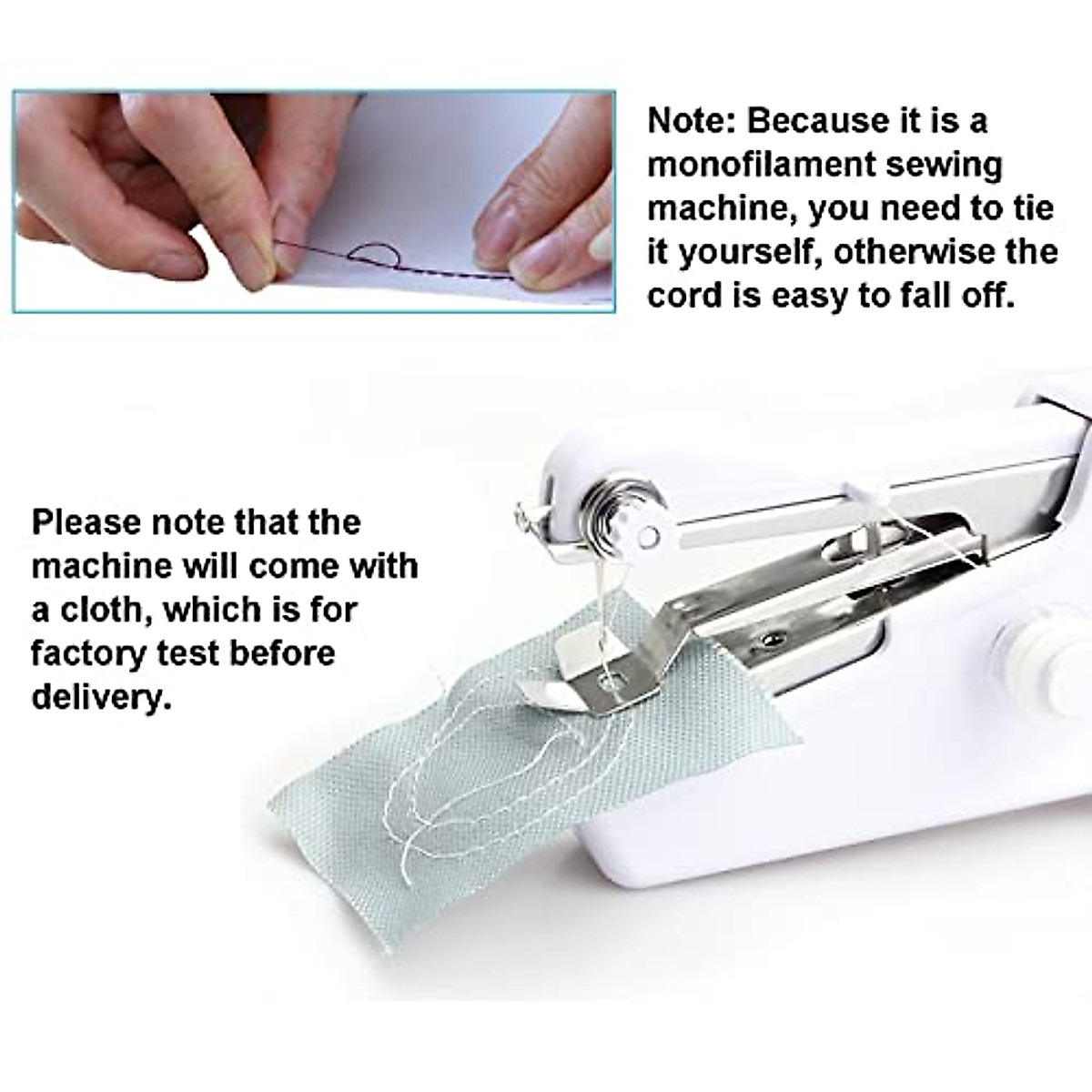 Handheld Sewing Machine, Mini Portable Sewing Machine, Quick Stitching Sewing Machine Suitable for Clothes, Fabrics, DIY Home Travel