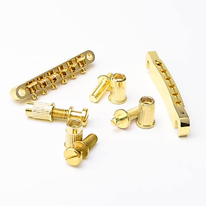 Set of Gold Tune-O-Matic Guitar Bridge Tailpiece for LP Electric Guitar Replacement Parts
