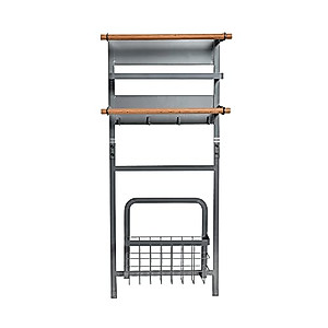 Household Essentials Metal Magnetic Organizer Rack, Grey