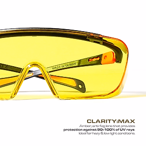 Optic Max Safety Glasses That Fit Over Your Prescription Eyewear. Anti- Fog & Scratch Wraparound Lenses, Adjustable Arms