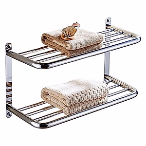 Towel Racks Towel Shelfs,Towel Shelf Towel Rack Bath Double Towel Shelves Holder 57Cm Towel Row Wall Mounted Towel Rail Bar Hotel Rail Shelf Storage Holder for Bathroom Kitchen/67Cm (Color : 57cm)