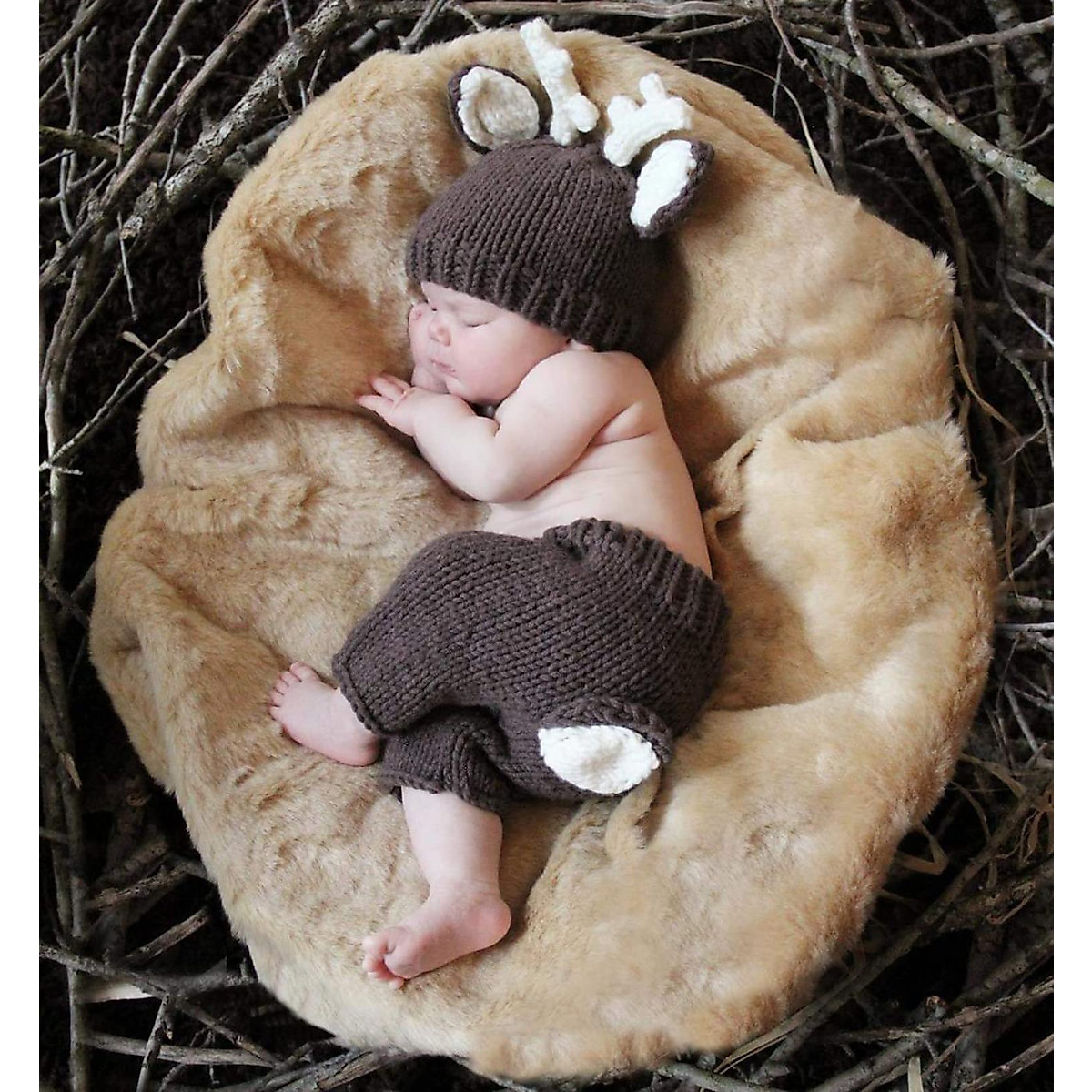 Besutana Newborn Baby Photography Props Outfits Christmas Deer Lovely Boy Hat Pant Girl