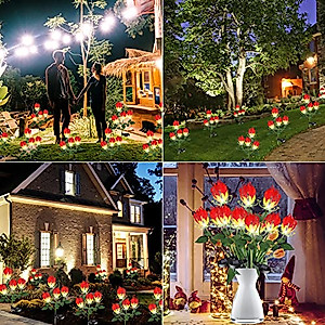 TYNLED Solar Garden Lights, Newest Version Garland Lily Solar Flower Lights Outdoor Solar Powered Stake Decorative Lights for for Garden, Pathway, Patio, Front Yard Outdoor Decoration