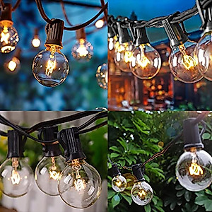 CHYParty Outdoor String Lights, 25Ft G40 Globe Patio Lights, 27 Waterproof Clear Glass Bulbs, Indoor Outside Balcony Apartment Backyard Porch Christmas Party Decor