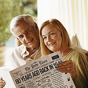 Happy 80 Years Old Birthday Card for Mom Dad, Jumbo Back in 1943 Birthday Card for Grandma Grandpa, 80th Birthday Gift for Old Men Women