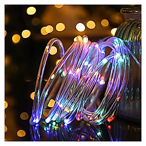 HJHSH Outdoor Solar String Lights, Decorative Lighting Warm White with 8 Modes Festival Lighting Waterproof Multi-Coloured for Patio Home Garden Christmas Parties (Length : 32m, Light : Warm Light)