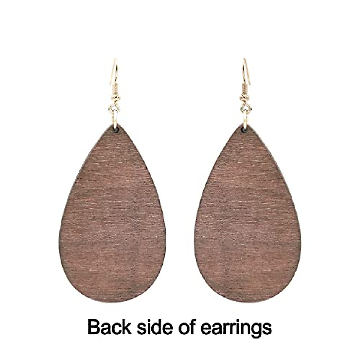 Cow Print Earrings Lightweight Leather Wood Teardrop Hook Earrings Handmade Hypoallergenic Earrings For Women Girls Dangle Drop Cow hide Western Earring White Black/Brown (White Black)