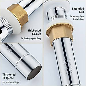 Herogo Bathroom Sink Drain with Overflow, Stainless Steel Chrome Pop Up Drain Stopper with Detachable Built-In Anti-Clogging Strainer for Lavatory Vessel Vanity Sink Drain, Fits Standard Drain Hole