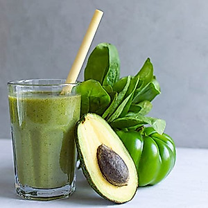 TXV Mart Disposable Reusable Bamboo Drinking Straws 100 pcs, BPA Free, Eco-Friendly 100% Natural, Biodegradable, and Compostable, Heavy Duty, Party, Weddings, Picnics, Holidays