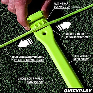 QuickPlay PRO No Tangle Agility Ladder with Quick Lock Adjustable Flat Rungs + Carry Bag (11-Rung) Multi-Sport Speed Ladder/Training Ladder