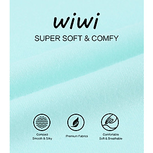 WiWi Womens Viscose from Bamboo Pajamas Set Short Sleeve Pjs Pajama Sleepwear Soft Pants Sets S-XXL, Aqua, Medium