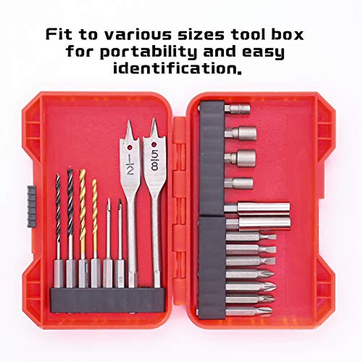 3-13 Holes Hex Shank Screwdriver Bit Holder, Drill Bit and Driver Bit Plastic Screwdriver Head Storage Case, 9 pcs Poly Bag By MKMKYEE