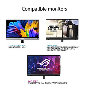 ASUS ZenScreen Stand MTS02D - Ergonomic Stand for Portable Monitors, Tilt, Pivot, Height adjustments, 1/4” Tripod Socket Compatible, Work from Home Setup, Home Office,Black