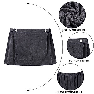 Preboun 2 Pack Men's Bath Wrap Towel Shower Wrap Towel Adjustable Terry Body Spa Towels with Pocket After Shower for Men Gift Spa College Bath Dorm Room Gym (Grey,White)