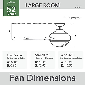 Hunter Fan Company, 59615, 52 inch Oceana Noble Bronze Wet Rated Ceiling Fan with LED Light Kit and Wall Control