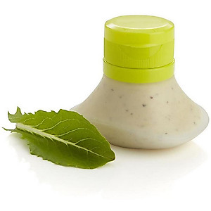 Portable Salad Dressing Containers set of 3- Silicone Squeeze Bottle Leak Proof Cap Kitchen Tool Mini Food Storage Containers Small Dip Condiment