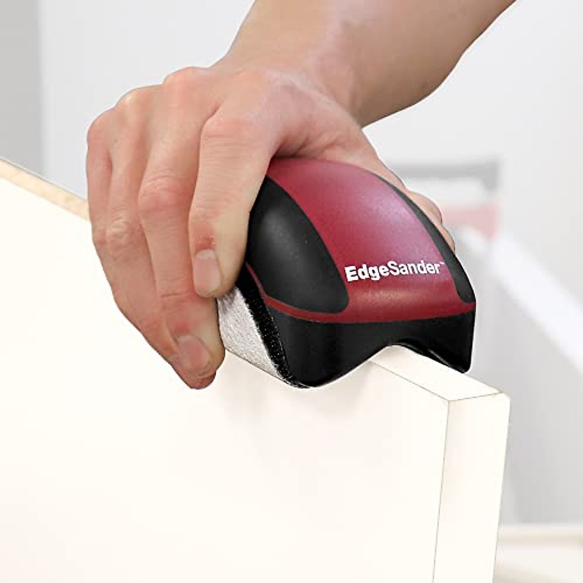 Milescraft 1621 Edge Sander - Dual Edge Sanding Tool – V-Groove Sands both Edges Simultaneously on Boards from ¼ to 1-1/2 in. - Saves Time - Uses any 5 in. Hook and Loop Sanding Disk