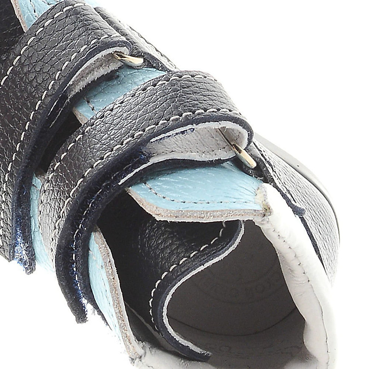 Skorohod Orthopedic Boots 15-141-2 First Step for Boys and Girls Genuine Leather - High Sole - 2 Fasteners (2 Infant, Blue)