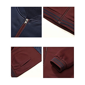 Tebreux Men's Sports Tracksuit Sweatsuit Casual Sweatpants Full-Zip Running Jogging Set Yellow M