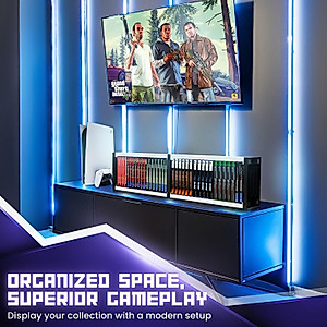 TNP Universal Video Game Storage Tower for PS5, PS4, PS3, Nintendo Switch, Xbox One, Xbox Series S/X - White Video Game Holder Organizer Stand with 36 CD Case Storage for Organizing & Displaying