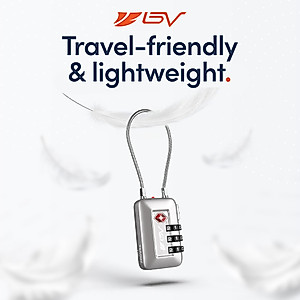 TSA Accepted Luggage Travel Lock, Set-Your-Own Combination Lock for School Gym Locker, Luggage Suitcase Baggage Locks, Filing Cabinets, Toolbox, Case (Silver, 1 Pack)