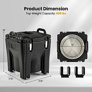 COSTWAY Insulated Food Carrier, 32Qt Stackable Catering Hot Box w/ 4 Directional Wheels, Stainless Steel Barrel, Commercial Portable Food Warmer for Warming Dish Cold Beverage, Canteen Restaurant (4)