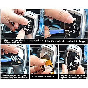 Gear Shift Knob Panel Sticker LHD Models at for BMW X1 X3 X5 X6 F01 F10 F30 F35 F18 GT 1 3 5 6 7(Long Type) (Long)