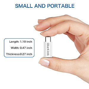 Mini USB to USB C Adapter, (2-Pack) Mini USB Female to USB C Male Convert Charging & Data Sync Compatible with Samsung Galaxy S10 S9 S8 Plus Note 9 8, LG V40 V35 V30 V20 G7 G6 G5,Moto Z2 Z3