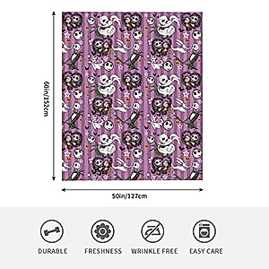 Nightmare Christmas Throw Blanket 60x50 Inches Soft Plush Blanket for Couch Car Bed Christmas