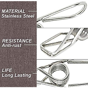Home-X Clothes Pins 40 Pack, Metal Pins, Multi-Purpose Stainless Steel Wire, Cord Clothes Pins Utility Clips, Hooks for Home/Office-2 inch