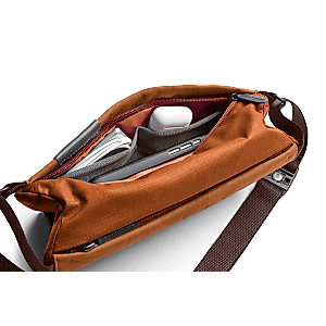 Bellroy Mini Sling Slim Shoulder Bag for Men and Women, Lightweight, Water Resistant, Multiple Organisation Compartments - Bronze