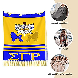 Beyli Sigma Gamma Rho Scarf Winter Warm Long Scarf Sister Gift Soft Tassel Scarf 77.6" * 28.3" Tassel 4"