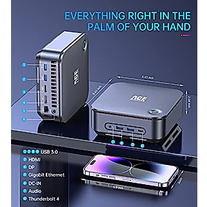 Mini PC with Speaker, Intel i7 11390H(4C/8T, up to 5.0GHz) 16GB DDR4 512GB NVME SSD, Micro Desktop Computer Support 8K UHD/WiFi 6/BT5.2/USB-C, Small PC Windows 11 Pro with Fingerprint Login