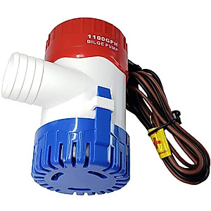 Submersible Boat Bilge Water Pump 12v 1100gph Non-Automatic Marine Electric Bilge Pump for Ponds, Pools, Spas Silent, Boat Caravan RV Submersible