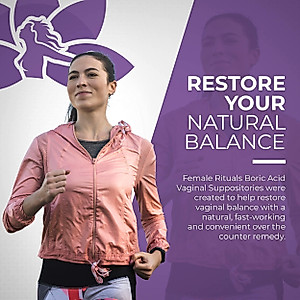 FEMALE RITUALS - Vaginal Moisturizer Boric Acid Suppositories for PH Balance - Bad Odors and BV Yeast Infection Treatments - Feminine Hygiene Products - Yoni Pops