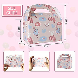 Lucleag 12 Pack Valentine’s Day Gift Boxes, Valentines Cupcake Boxes Cookie Boxes for Kids Couple, Valentine Goodie Paper Boxes Treats Boxes Exchange Gift Box for Valentines Day, 6.7"x6.3"x3.8"