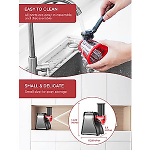 Electric Cheese Grater 150W Cheese Shredder for Home Kitchen Use, One-Touch Control Electric Slicer Shredder Ideal for Cheese, Cucumber, Carrot