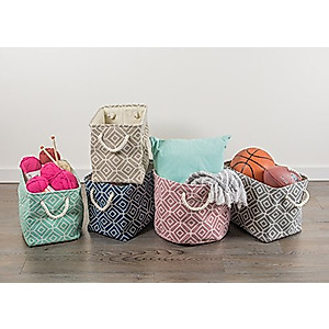 DII Collapsible Polyester Storage Bin, Stained Glass, Gray, Large Rectangle