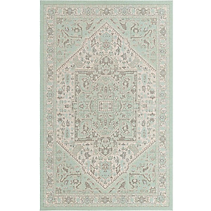 Unique Loom Whitney Collection Area Rug - Milano (4' 1" x 6' 1" Rectangle, Mint/ Ivory)