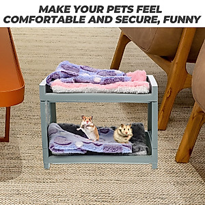 POPETPOP 1 Set Hamster Bed Hamster Hideouts Sleeping Bed Double-Layer Bunny Bed Double-Layer Chinchilla Bed Detachable Chinchilla Beds Cage Bunny Beds Hamster Accessory Detachable Bunny Bed